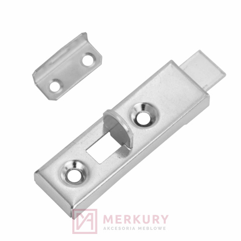 Zasuwka meblowa prosta z zaczepem uniwersalnym, 50x15mm